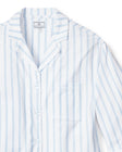 Women's Luxe Pima Periwinkle Stripe Wide Leg Pajama | Petite Plume