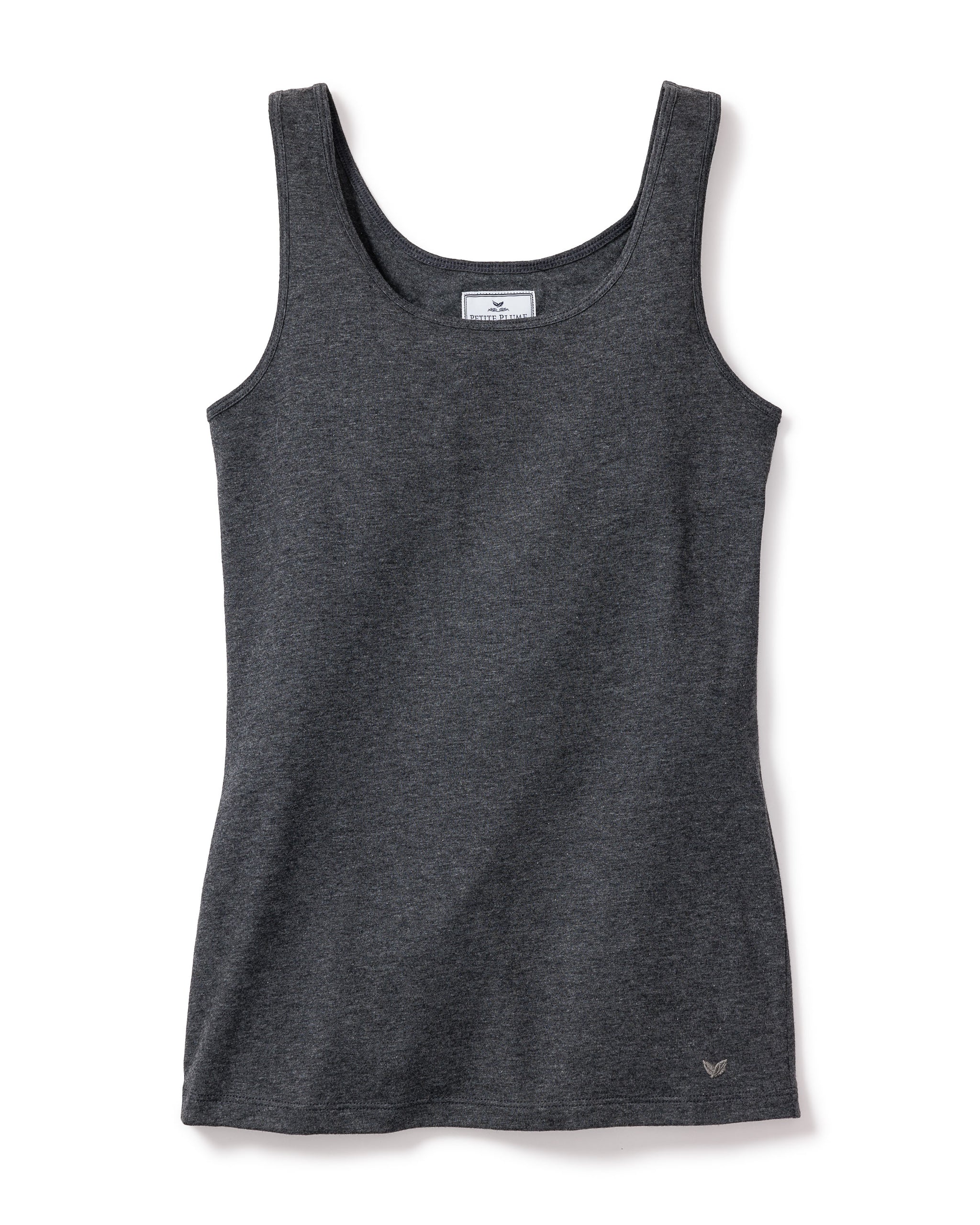 Women's Luxe Pima Dark Grey Tank Top | Petite Plume