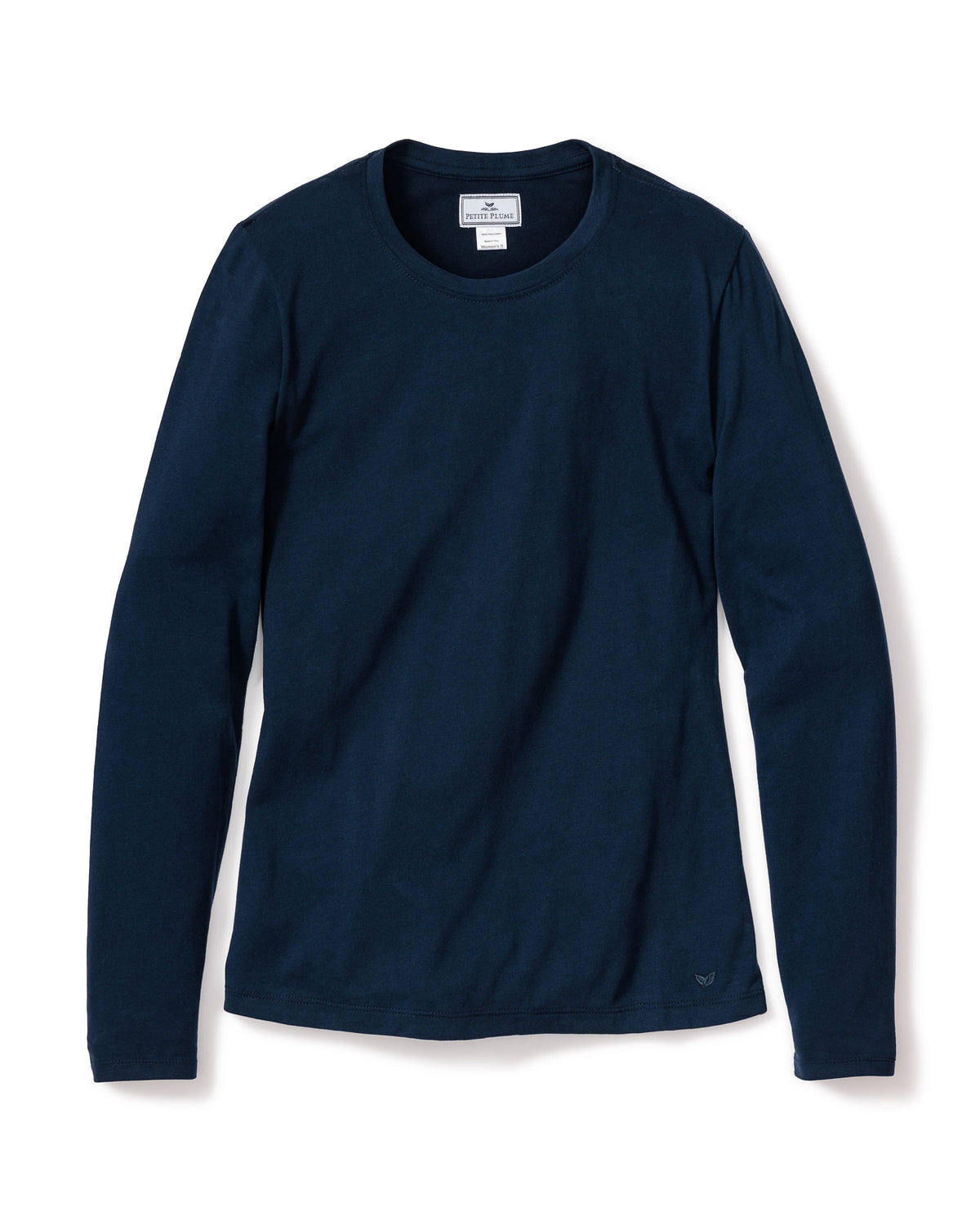 Women's Luxe Pima Navy Long Sleeve Top | Petite Plume