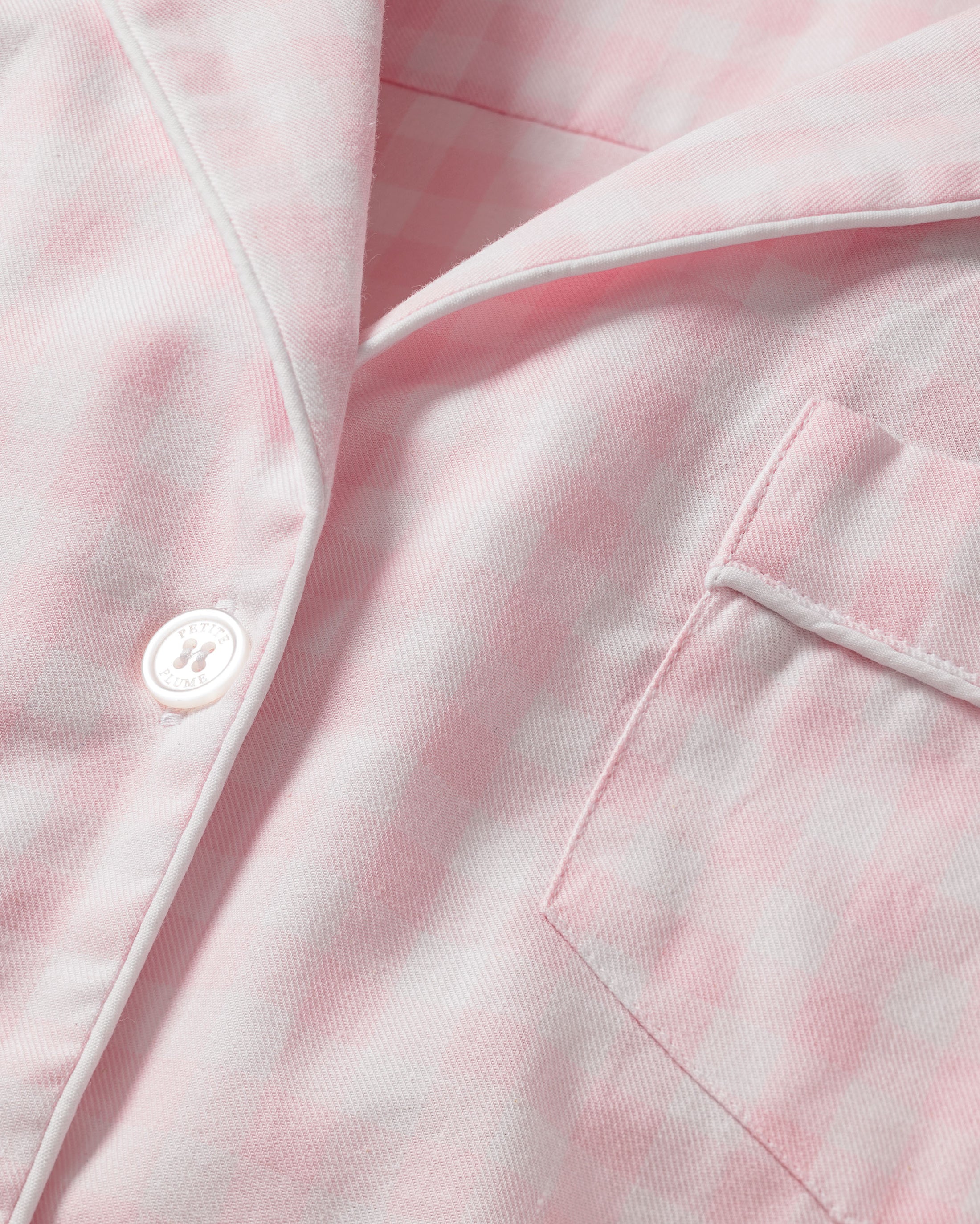 Women's Pink Gingham Pajama Set | Petite Plume