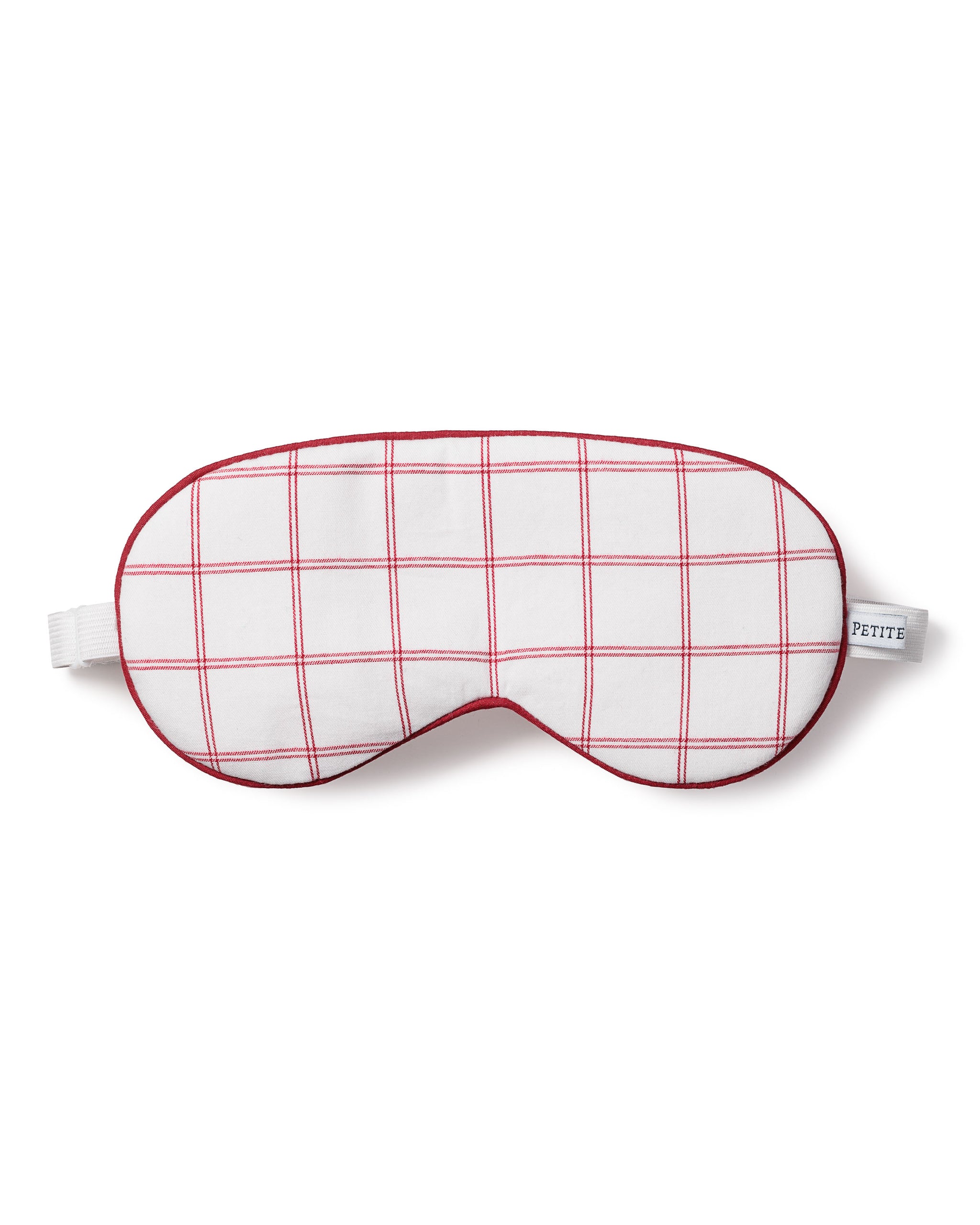 Adult's Twill Sleep Mask in Garnet Tattersall