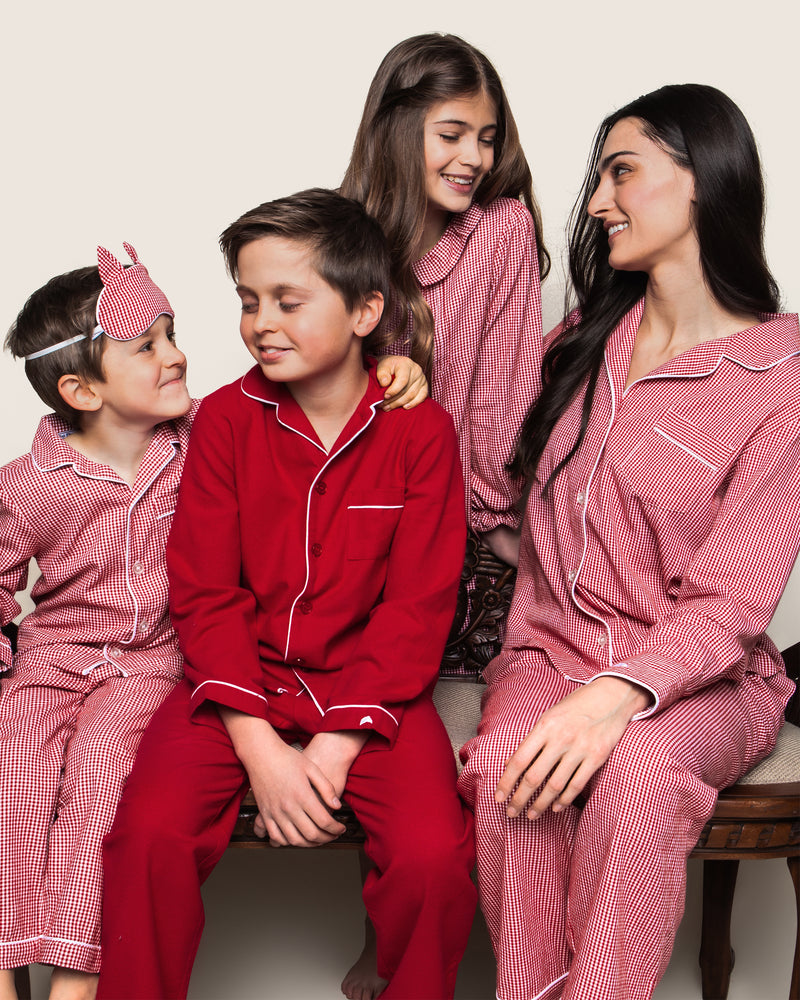 Women's Red Mini Gingham Pajama Set | Petite Plume