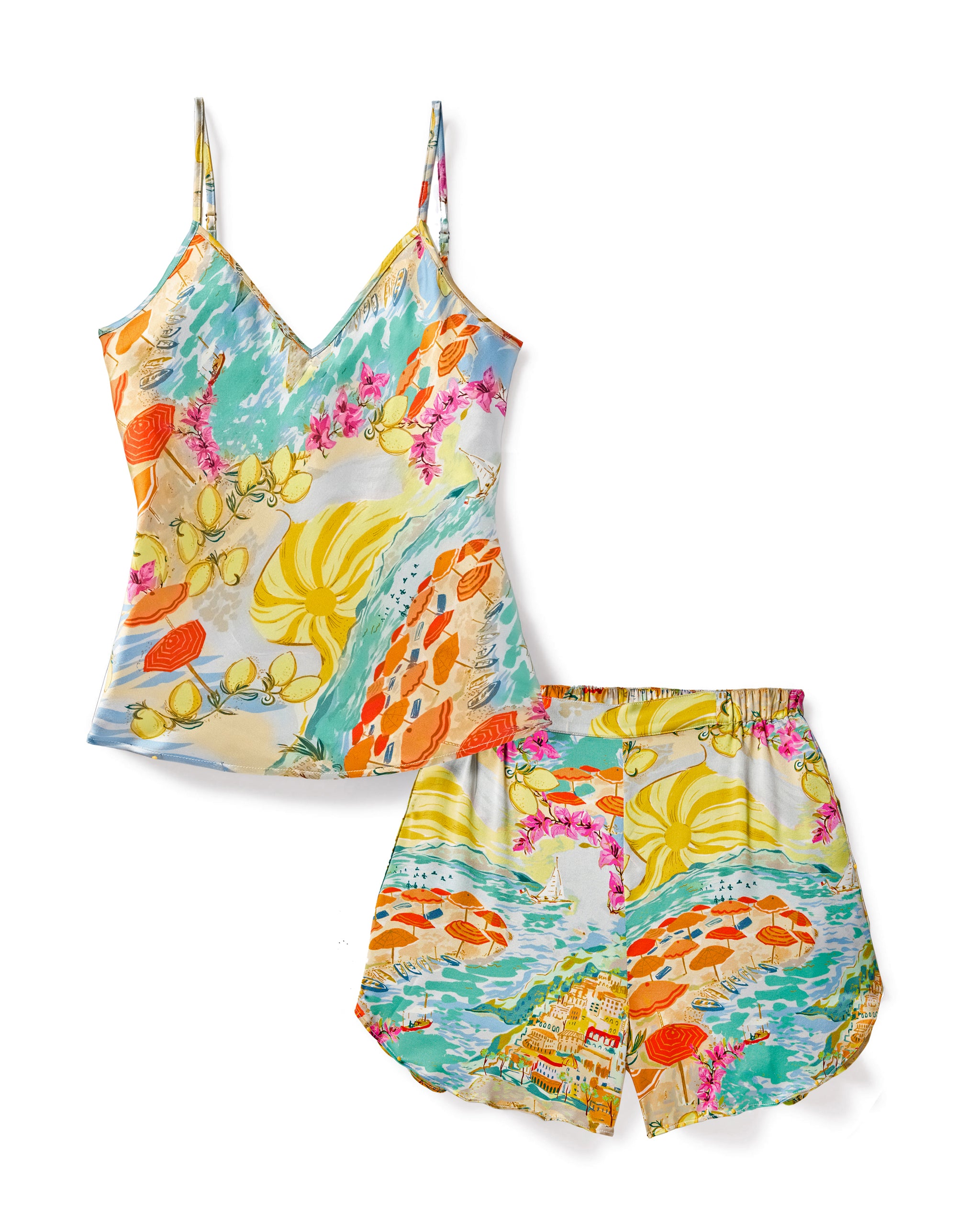 Women's Silk Cami Short Set in La Dolce Vita