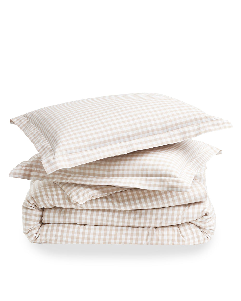 Luxe Premium Percale Duvet Set in Camel Gingham