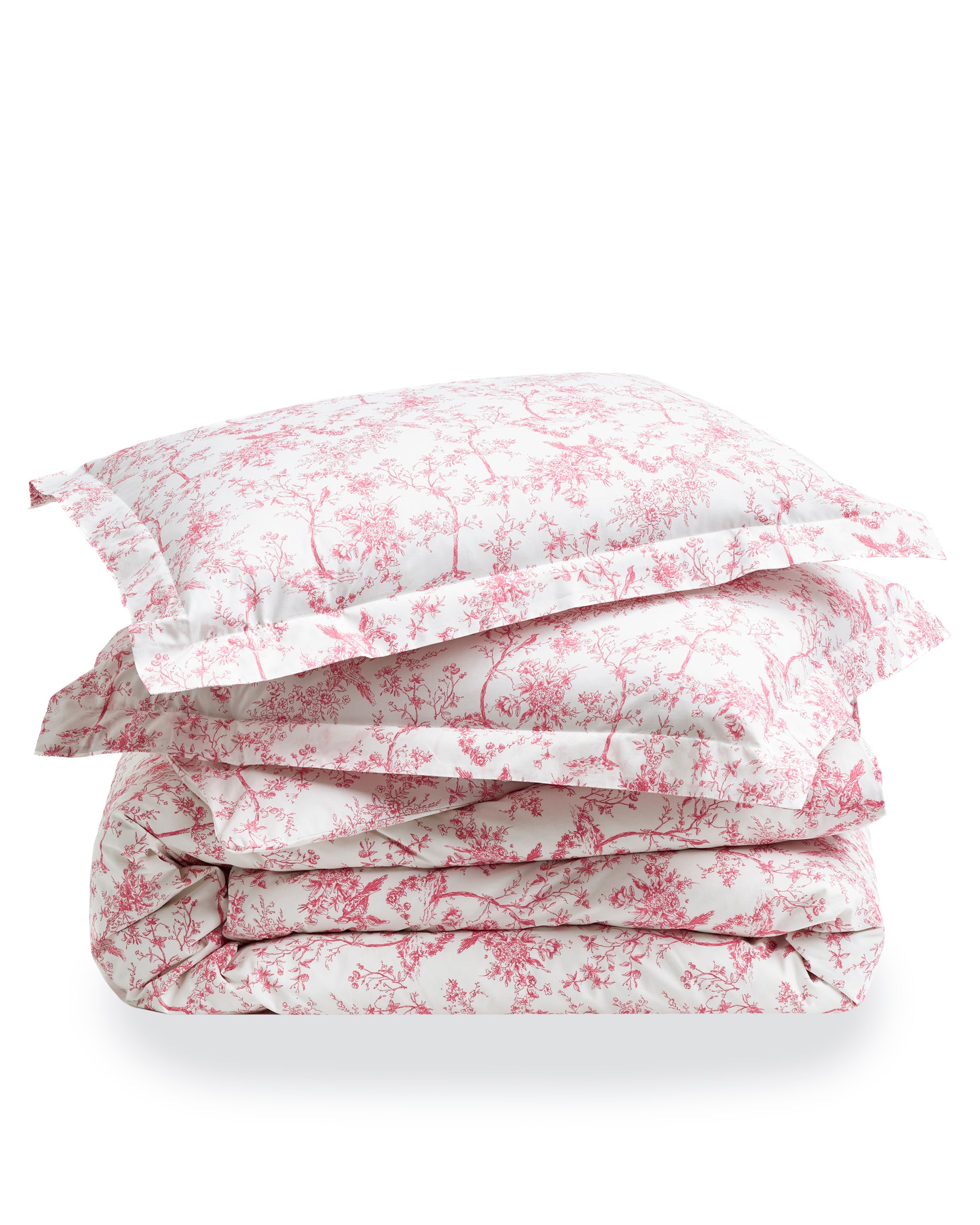 Luxe Premium Percale Duvet Set in Pink Timeless Toile