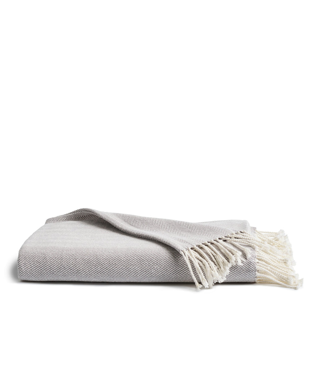 Herringbone Throw in Light Heather Grey