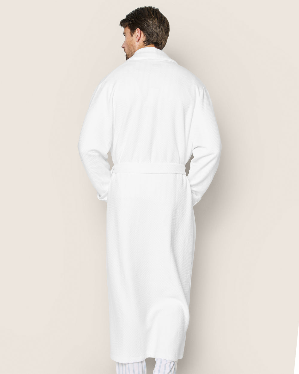 Men's Pima Jacquard Robe in White
