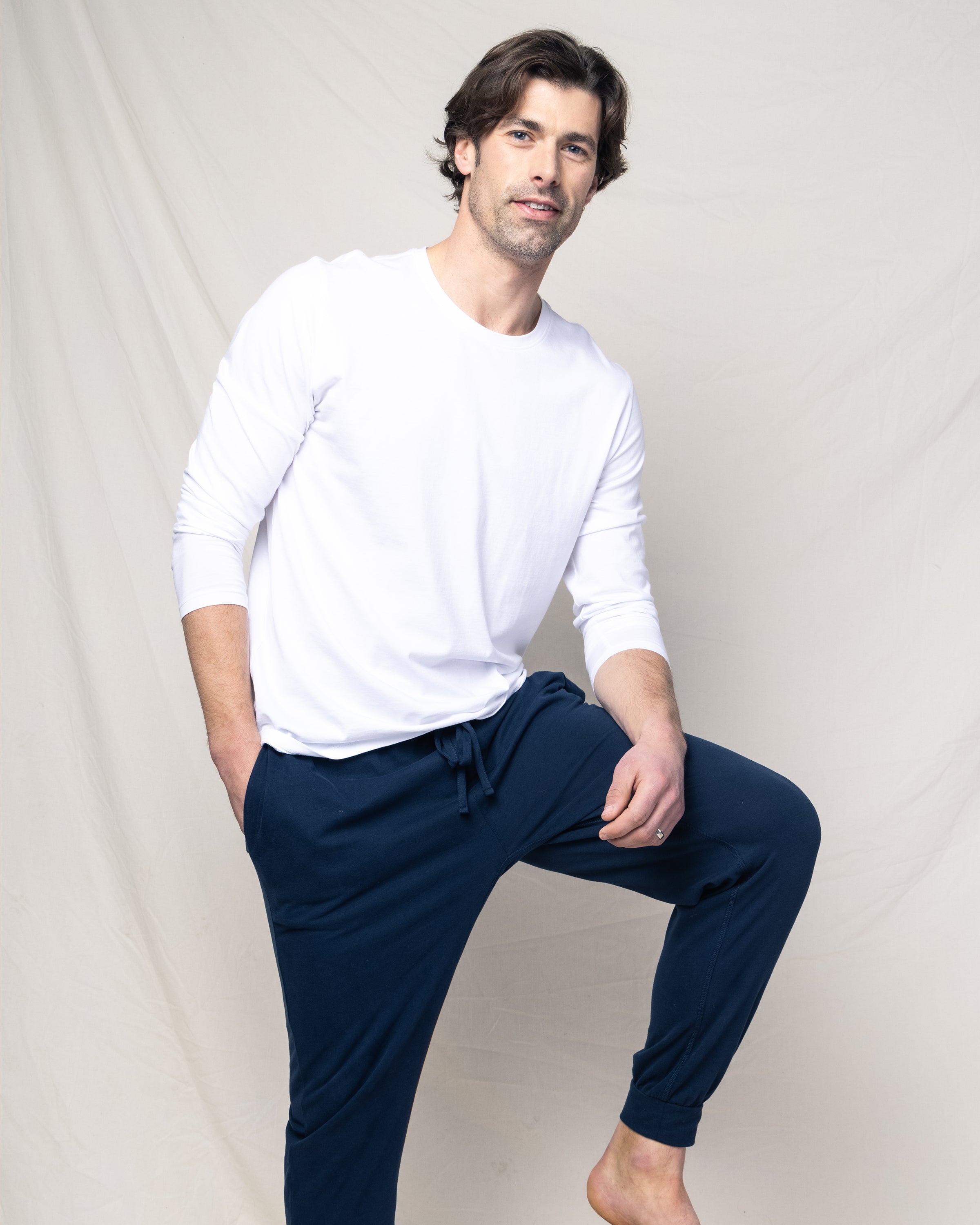 Men's Pima Pants in Navy | Petite Plume