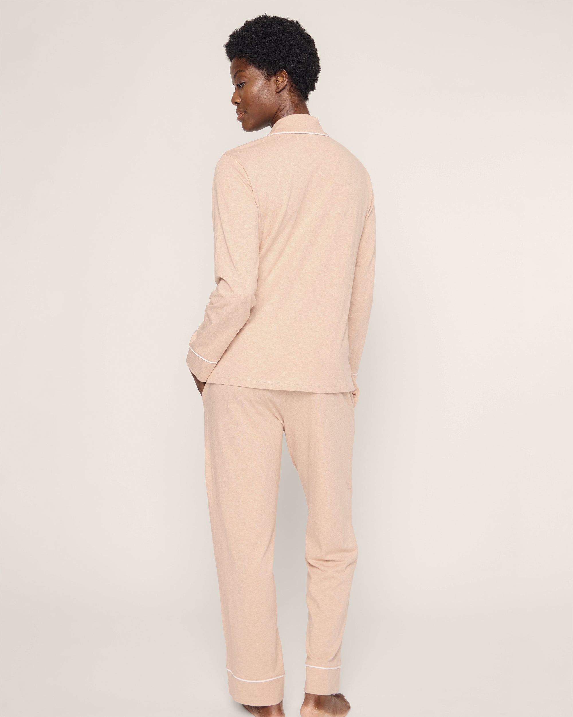 Women's Pima Pajama Set in Camel | Petite Plume