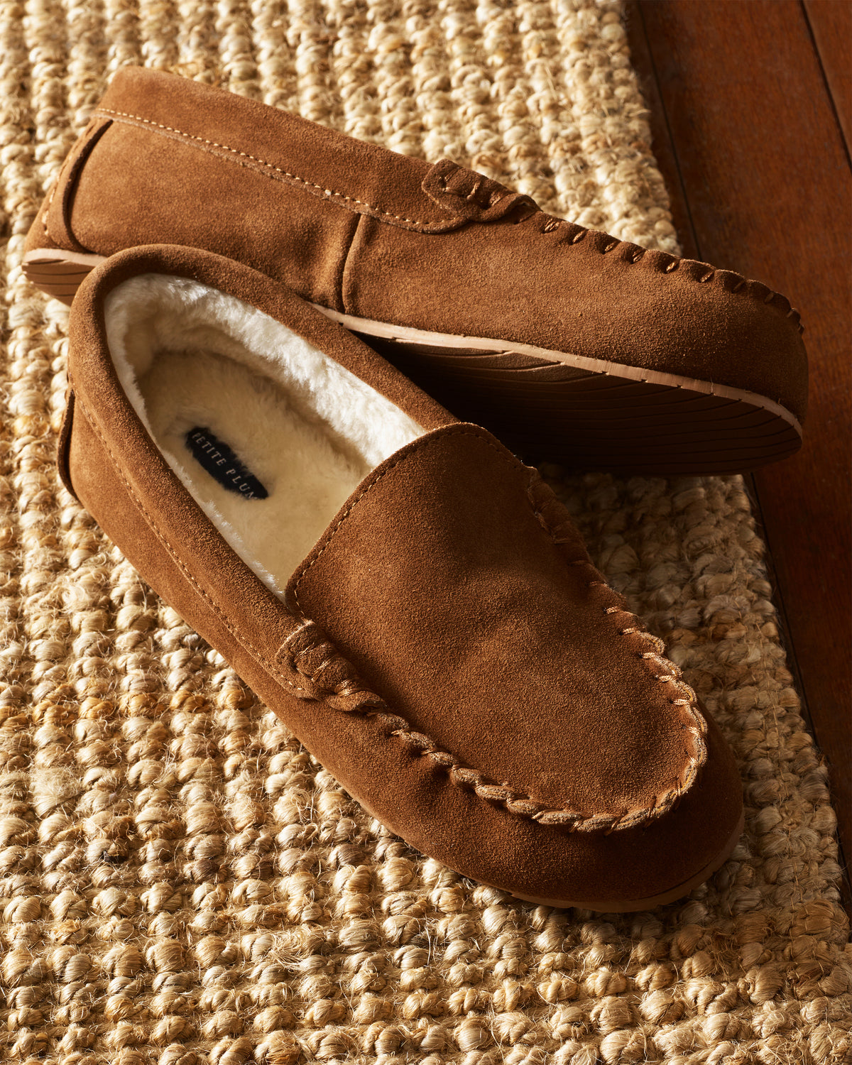 Kid's Suede Slippers in Tan