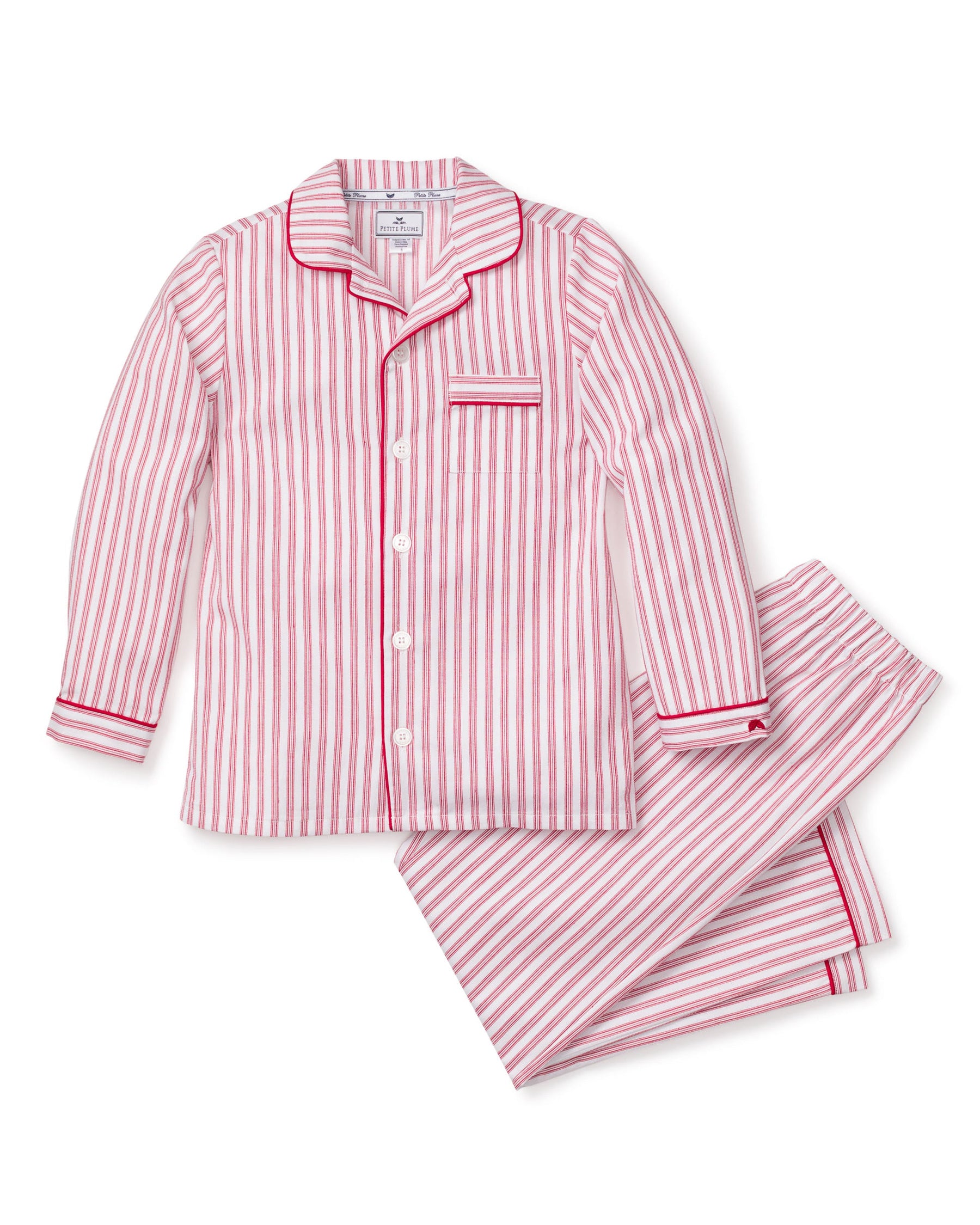 Children's Antique Red Ticking Pajama Set| Petite Plume