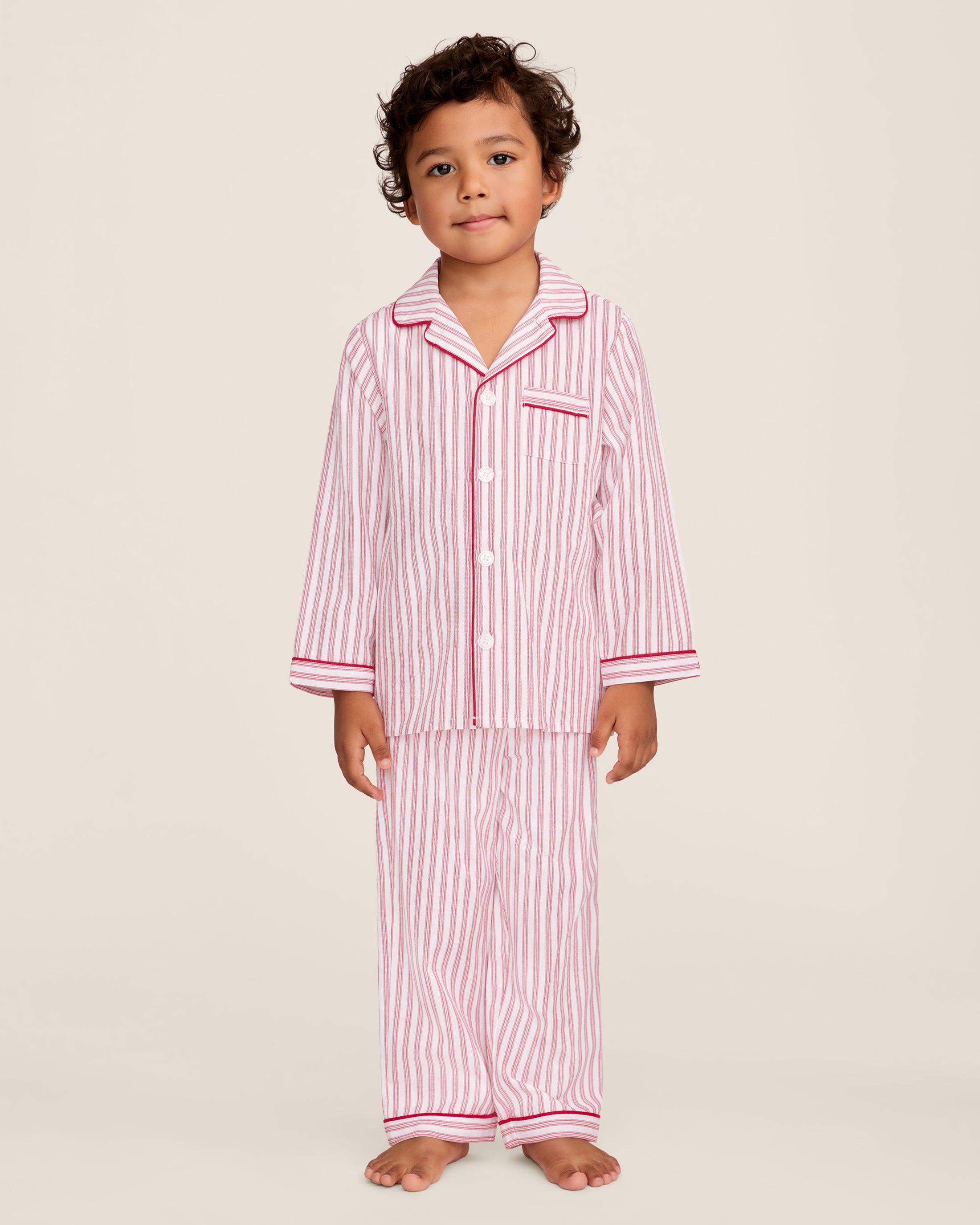 Children's Antique Red Ticking Pajama Set| Petite Plume
