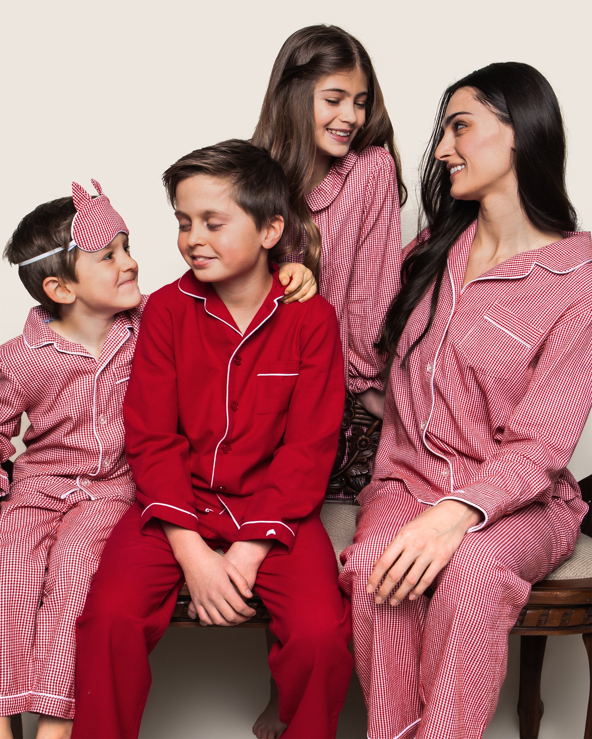 Children's Red Mini Gingham Pajamas | Petite Plume