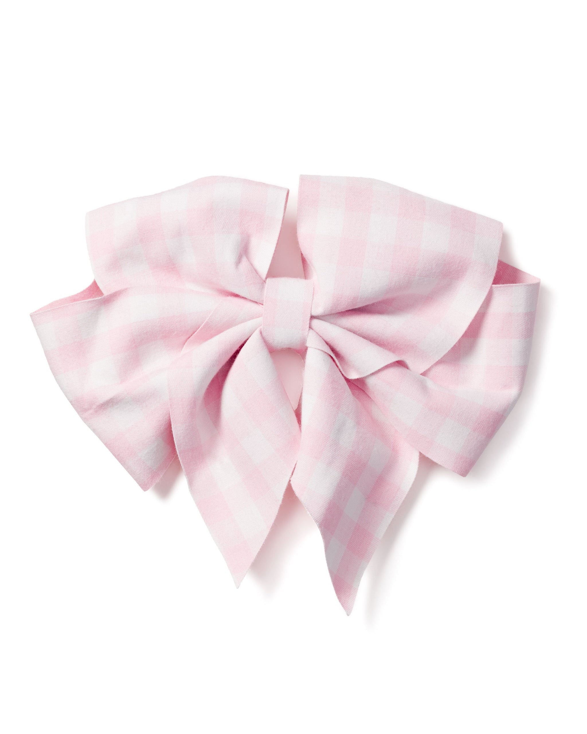Girl's Pink Gingham Hair Bows | Petite Plume