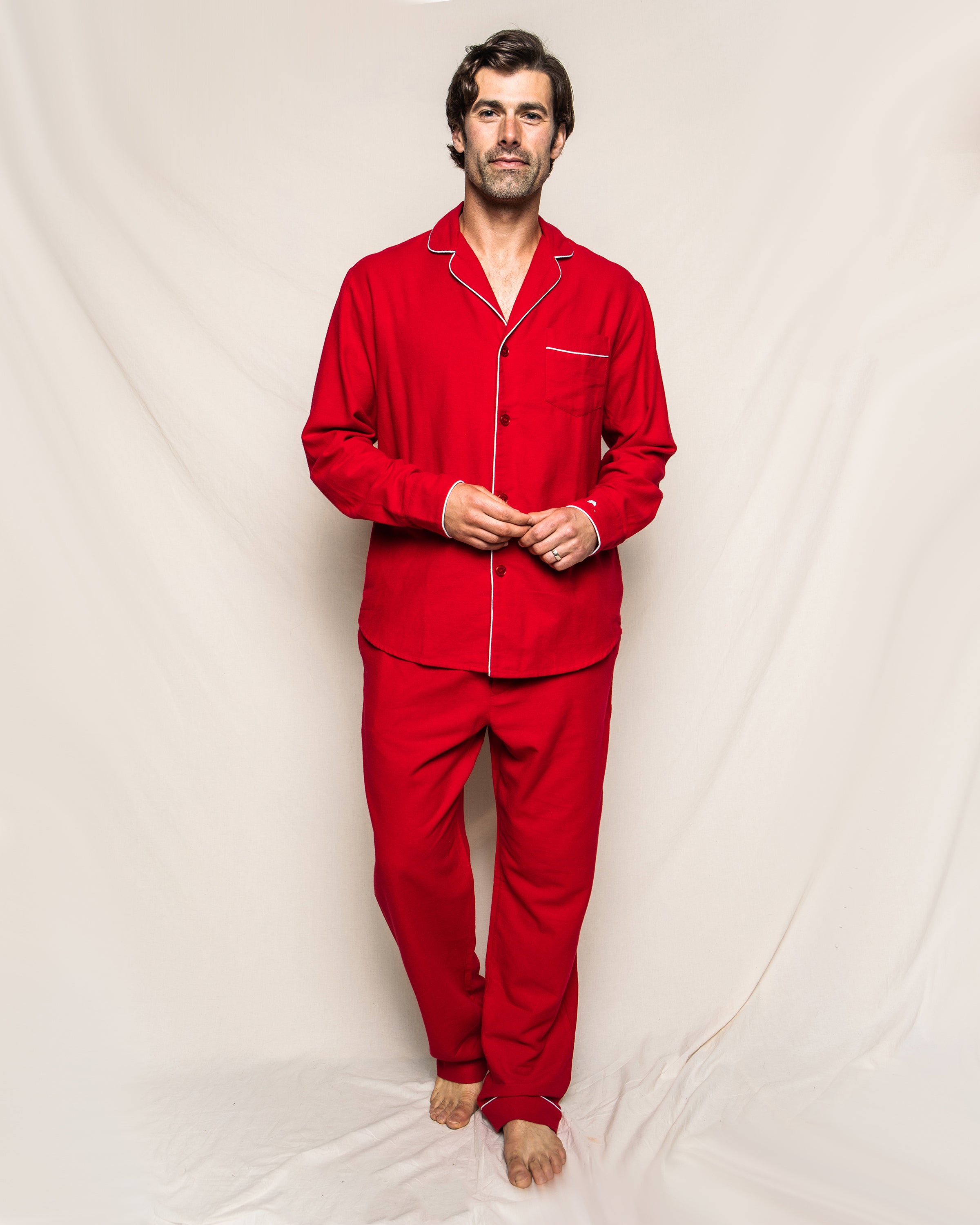 Men's Flannel Pajama Set in Red – Petite Plume