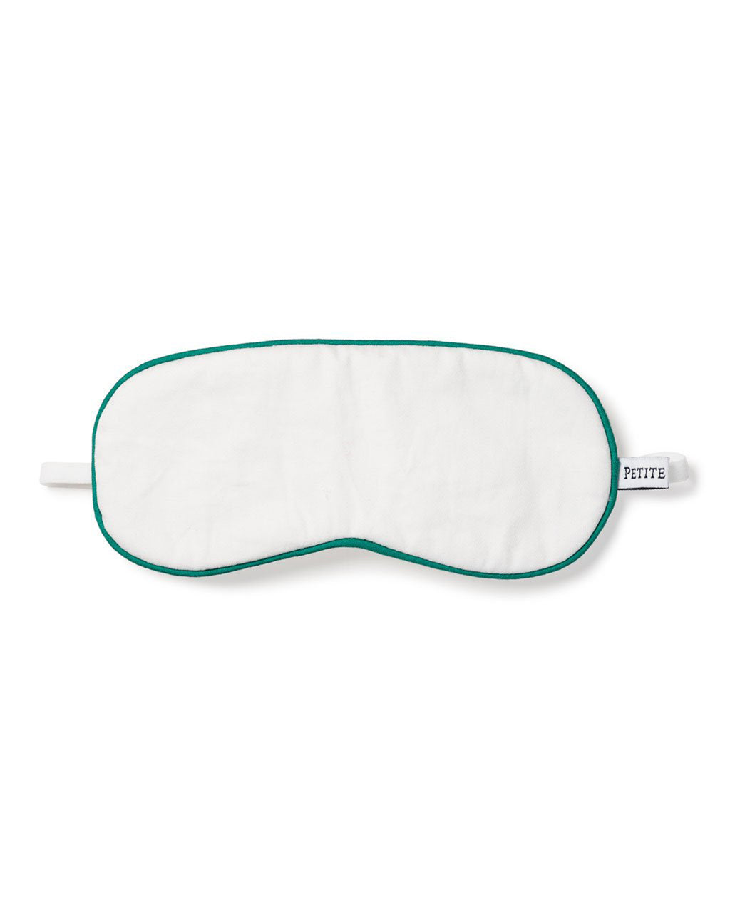 Kid's Sleep Mask in White with Green Piping – Petite Plume
