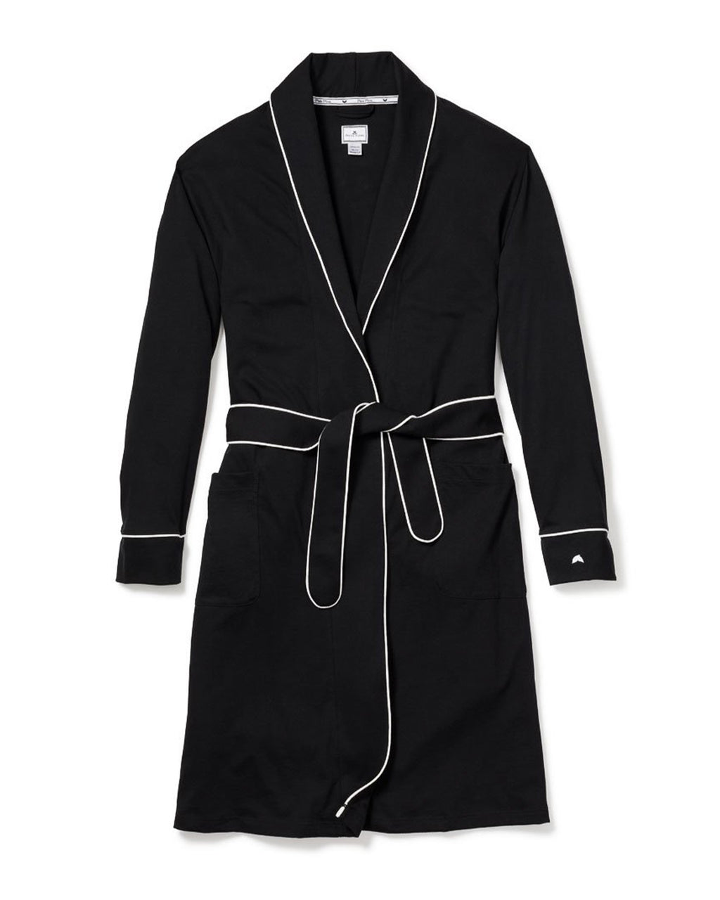 Women's Luxe Pima Cotton Black Robe | Petite Plume
